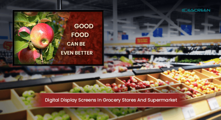 Digital Display Screens in grocery stores and supermarket | Escreen